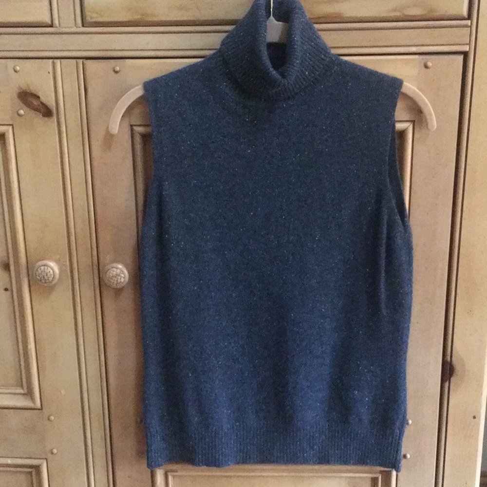 100% Cashmere Gray Valerie Sweater Shell Turtlenck - Gem